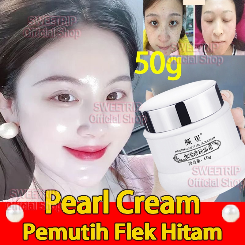 Jual Pearl Cream 50gr Krim Pencerah Wajah Cream Flek Hitam Membandel ...