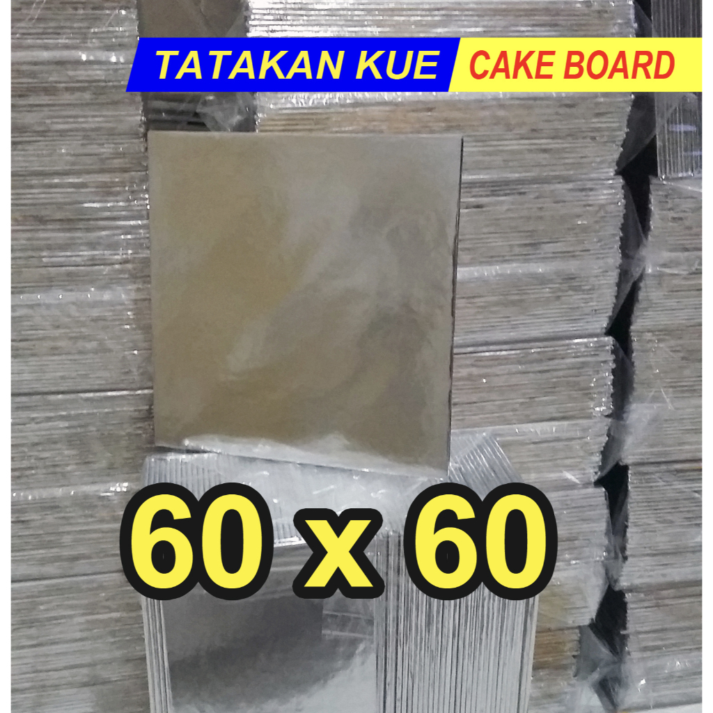 Jual Tatakan kue 60x60 Silver 9 mm / Cake Board / alas kue ulang tahun ...