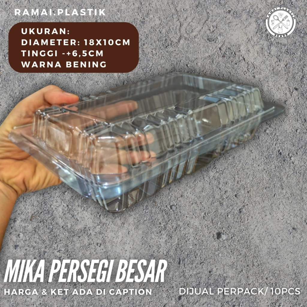 Jual Mika bening persegi 18x10cm isi 10pcs/ pack | Shopee Indonesia