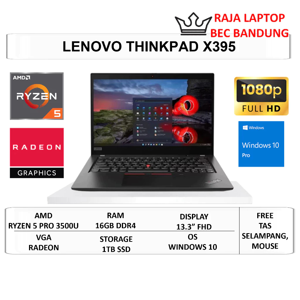 Jual Laptop Lenovo Thinkpad X390 X395 Ryzen 5 Intel i5 Ram 16GB SSD ...
