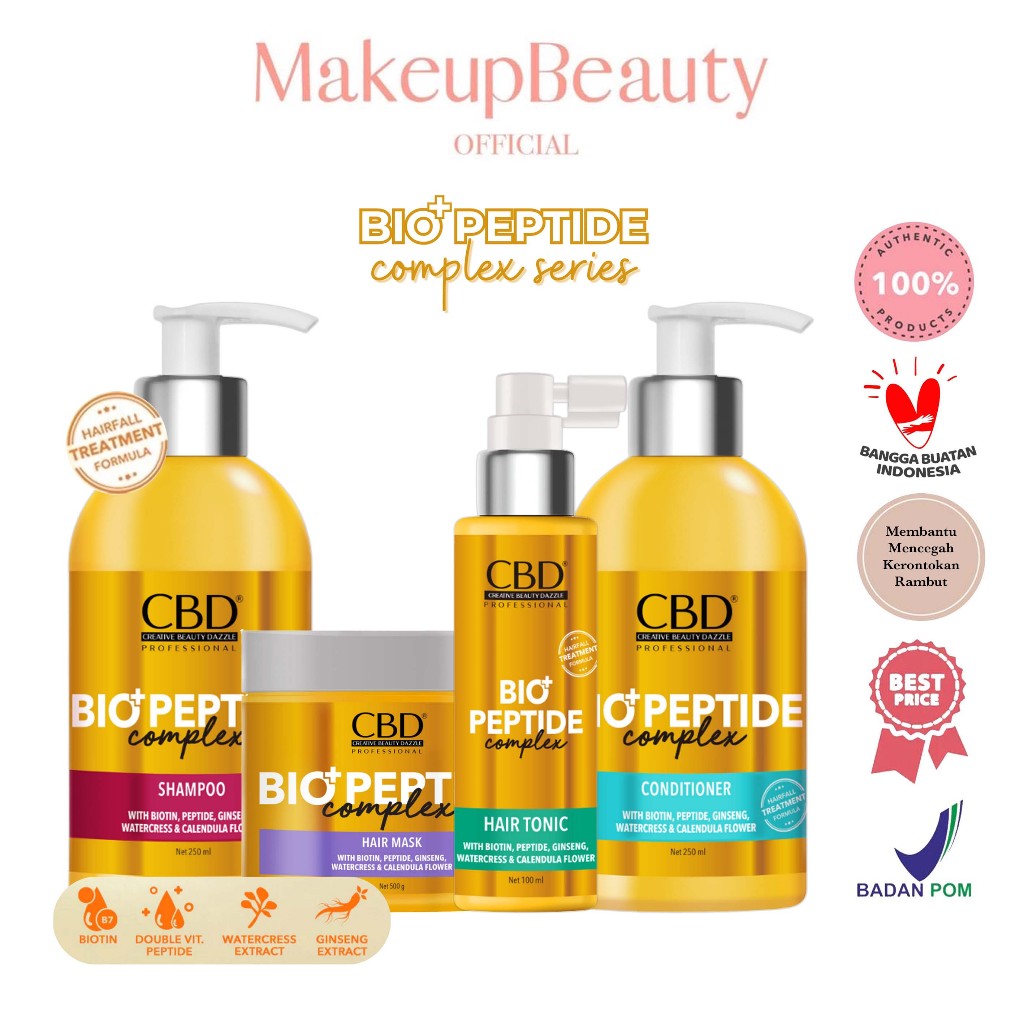 Jual CBD Bio+Peptide Complex Hair Mask | Shampoo | Conditioner (Kuning ...