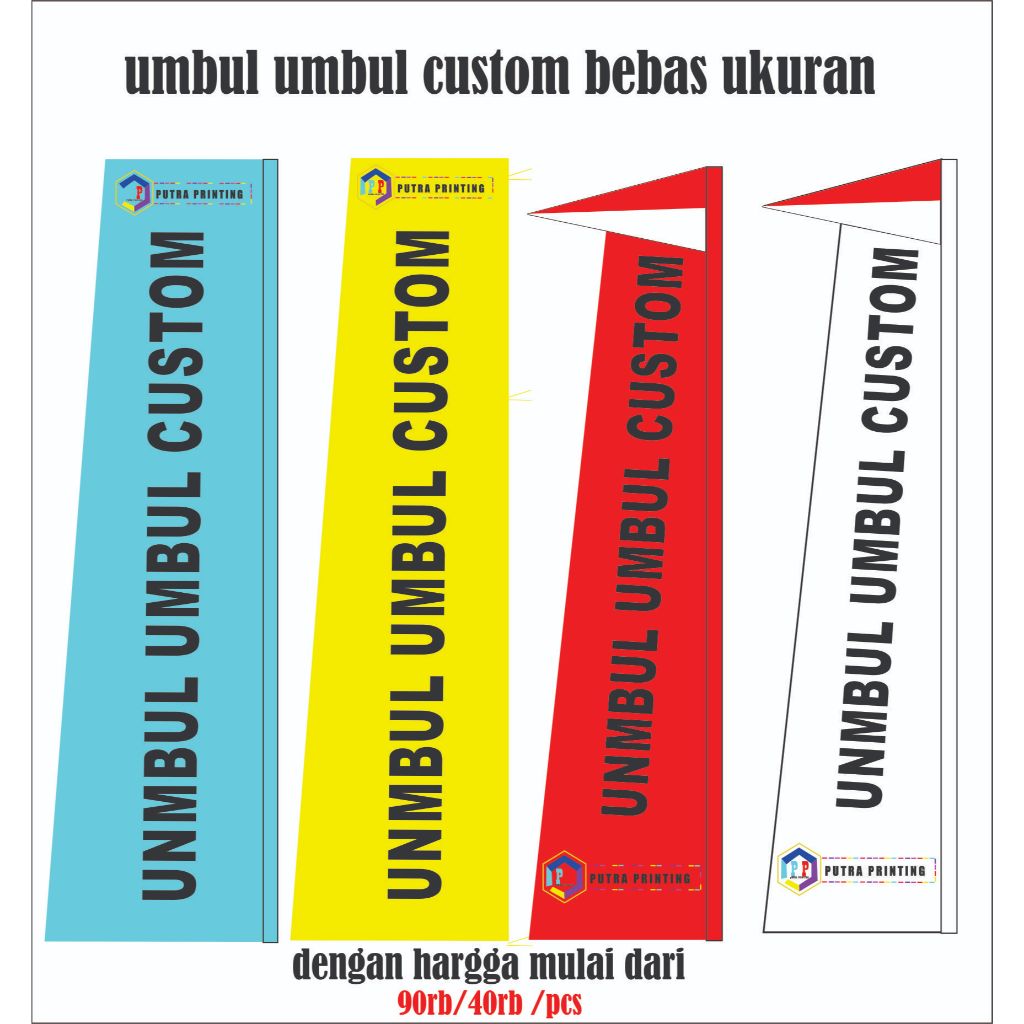 Jual BENDERA UMBUL UMBUL CUSTOM 3 METER PROSES CEPAT DESAIN LOGO DAN ...