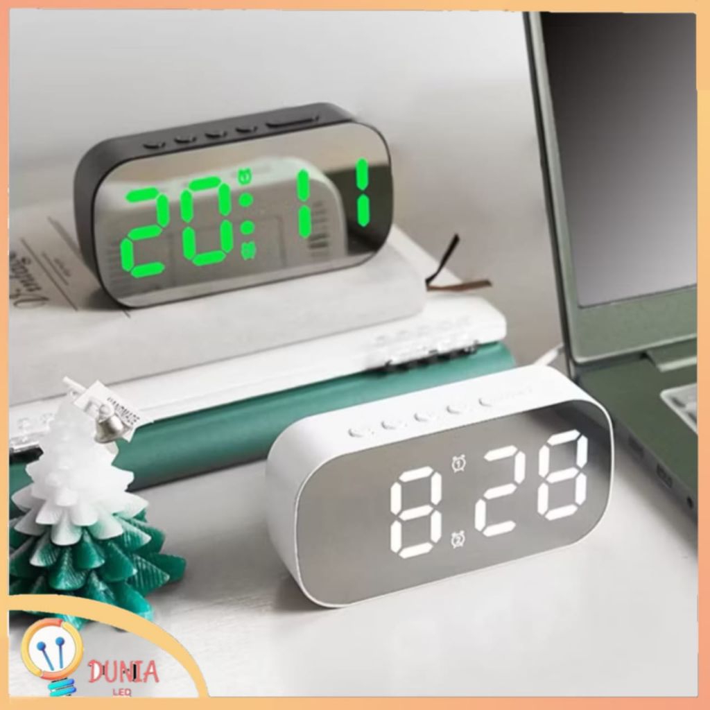Jual Jam LED Mirror Display / Jam DIGITAL Alarm Warna Putih Dan Hijau ...