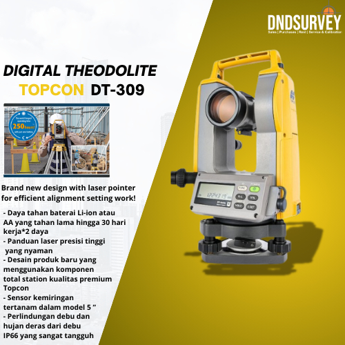 Jual Digital Theodolite Topcon DT-309 - Paket lengkap dengan Tripod ...