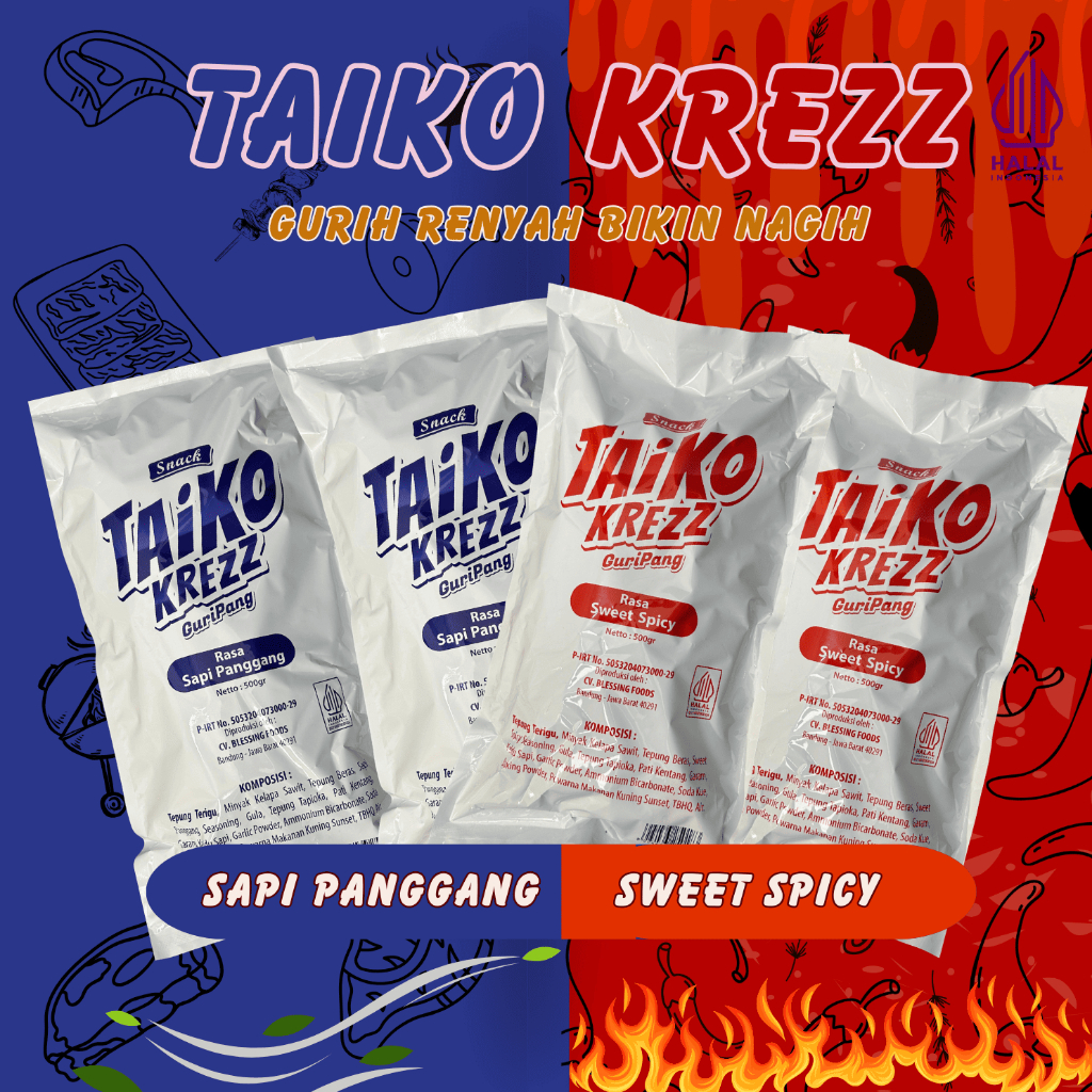 Jual COD Taiko Krezz 500g/1000g – Camilan Puffed Snack Kembung Renyah ...