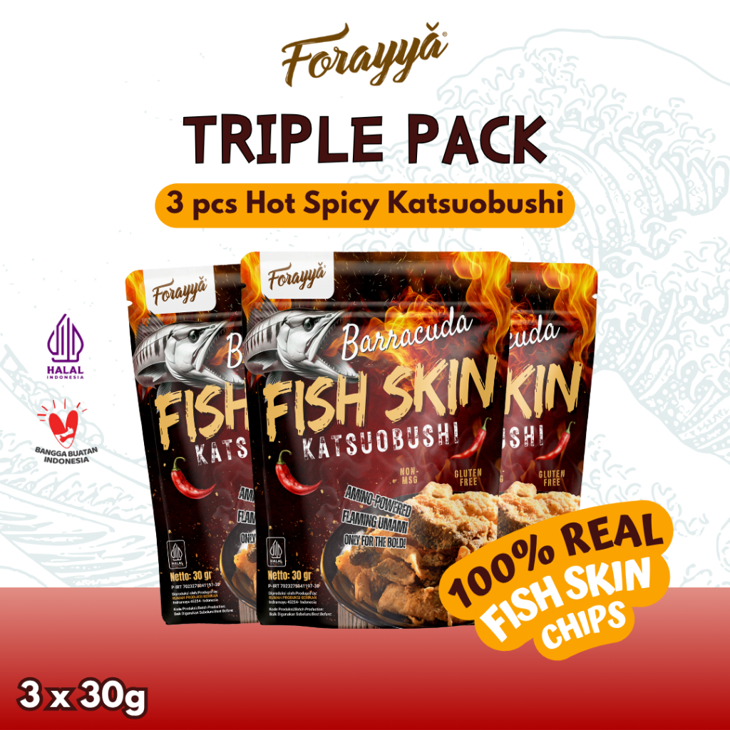Jual 3 pcs - Fish Skin Chips Spicy Katsuobushi 30gr - Keripik Kulit ...