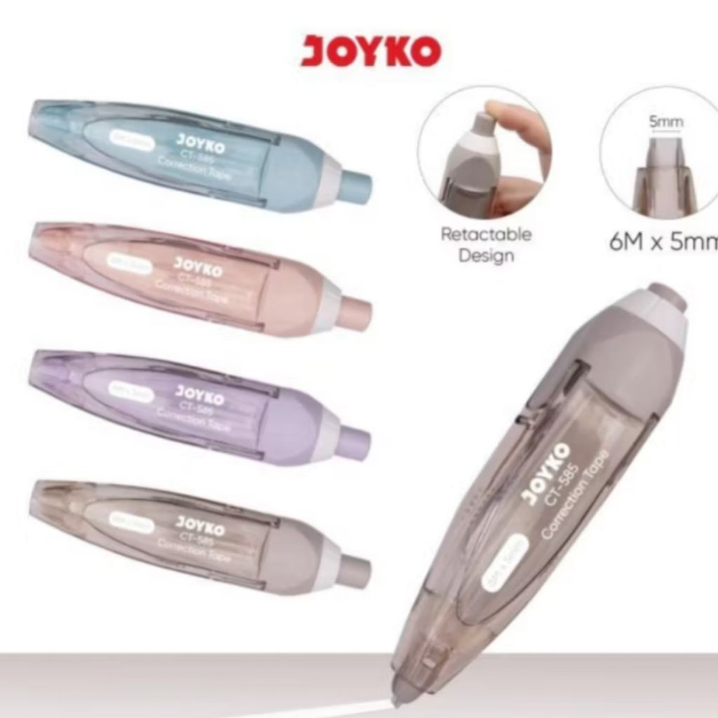 Jual Correction Tape Joyko 6M x 5mm / Tip-Ex Joyko Warna Pastel / Alat ...