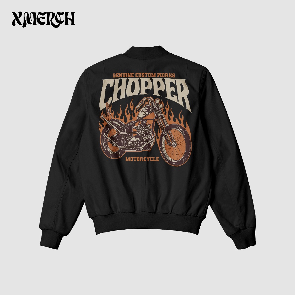 Jual Jaket Chopper Custom Work - Bomber Jacket Pria | Shopee Indonesia