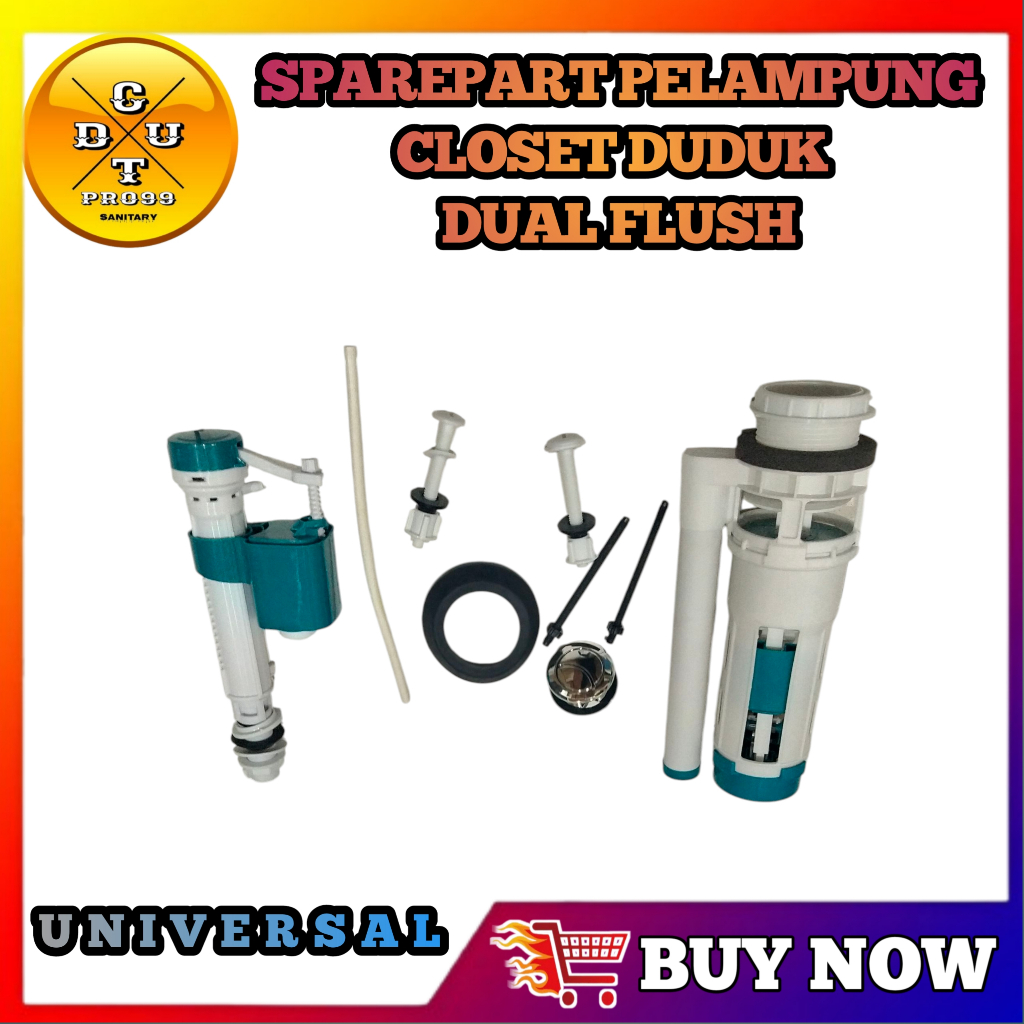 Jual Pelampung Closet Duduk Universal Dual Flush 2 Tombol Komplit Set ...