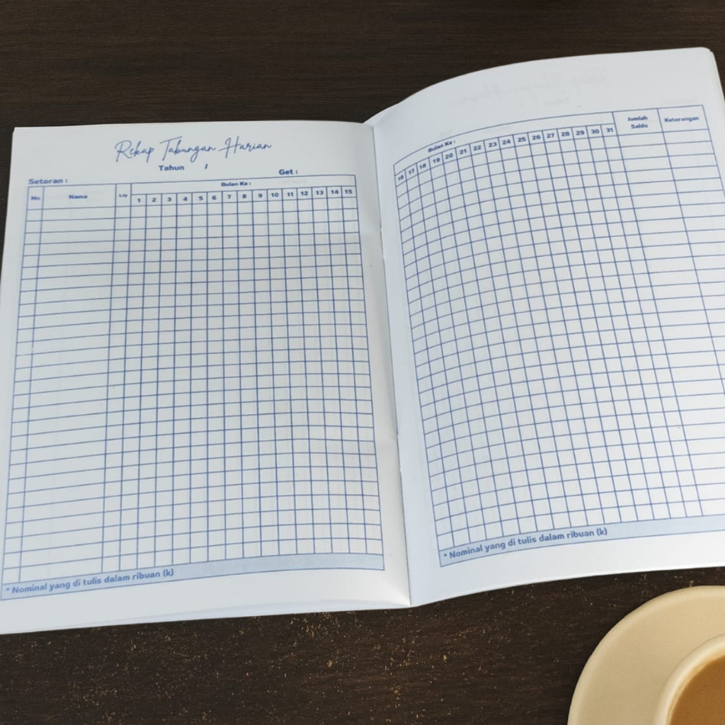 Jual Buku Rekap Tabungan Harian A5 60 Halaman | Buku Catatan Uang ...