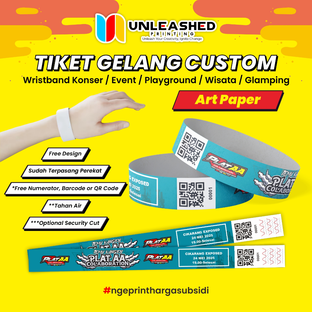 Jual Tiket Gelang Custom | Wristband Event / Playground / Wisata ...