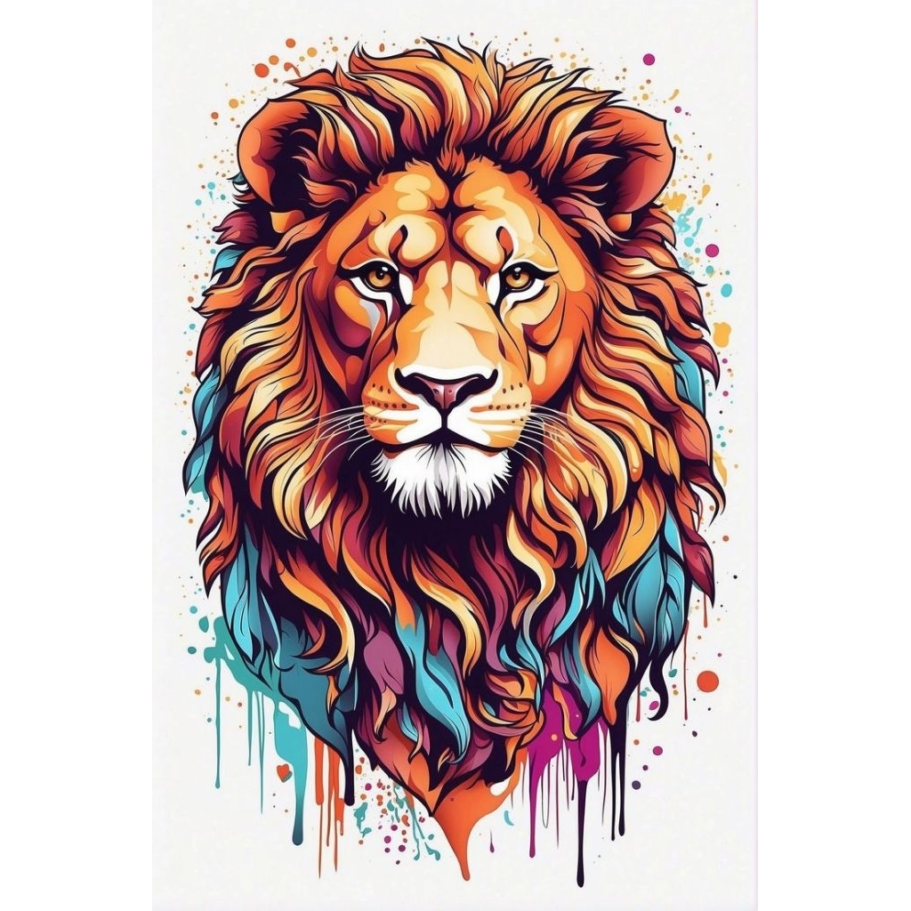 Jual stiker gambar kepala singa size 30x45 cm print cut | Shopee Indonesia