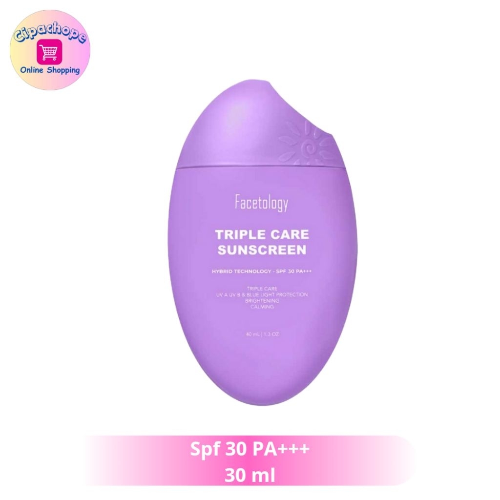 Jual Facetology Triple Care Sunscreen Spf 30 PA+++ 30 ml NEW PACKAGING ...