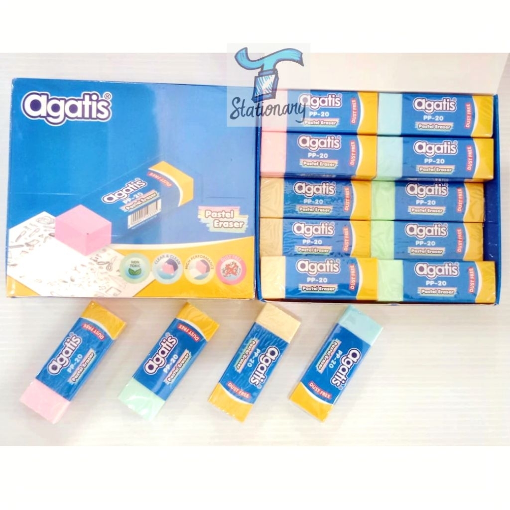 Jual Penghapus Agatis PP-20 warna Pastel Besar / Eraser. | Shopee Indonesia