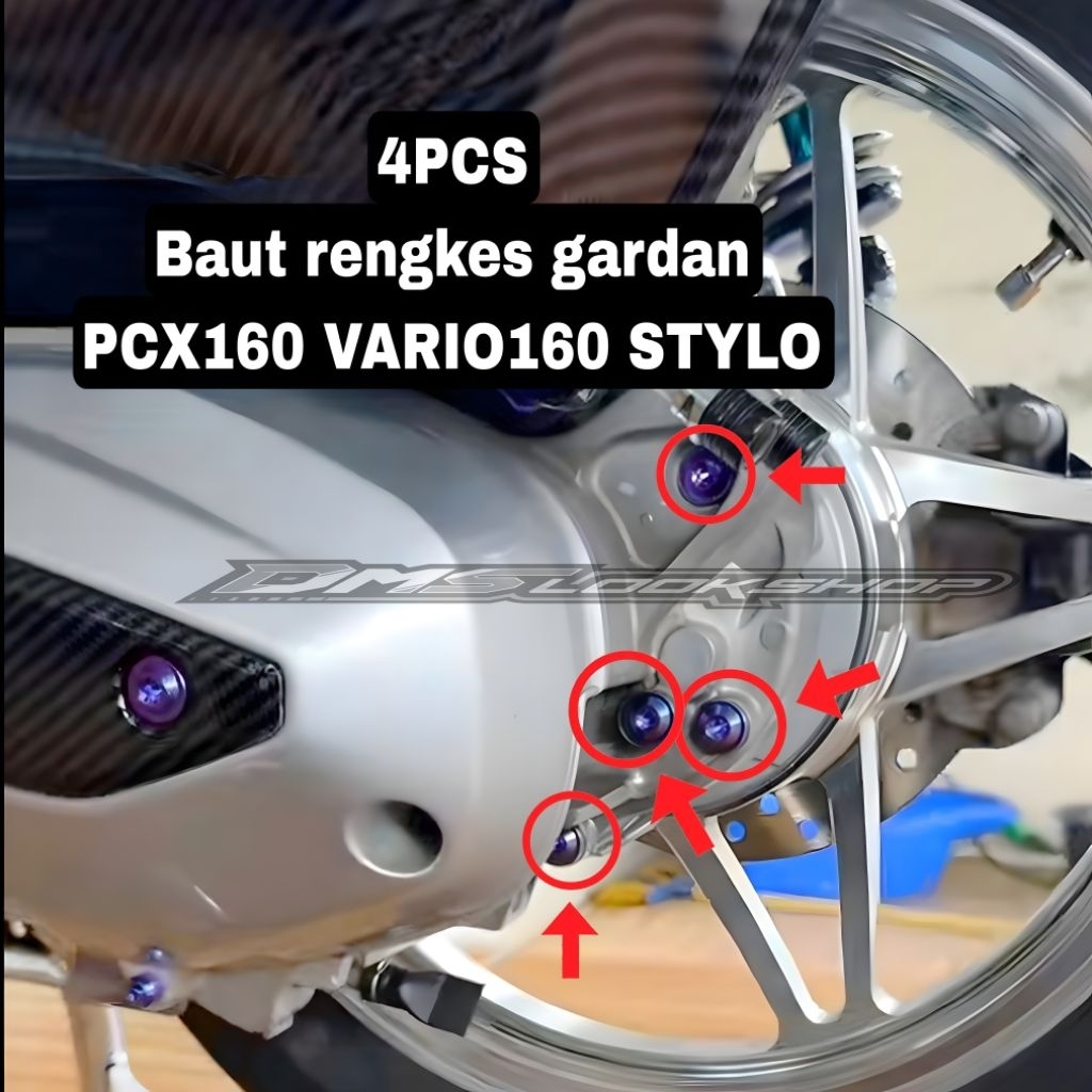 Jual Baut titanium rengkes gardan pcx stylo adv vario160 original gr5 ...