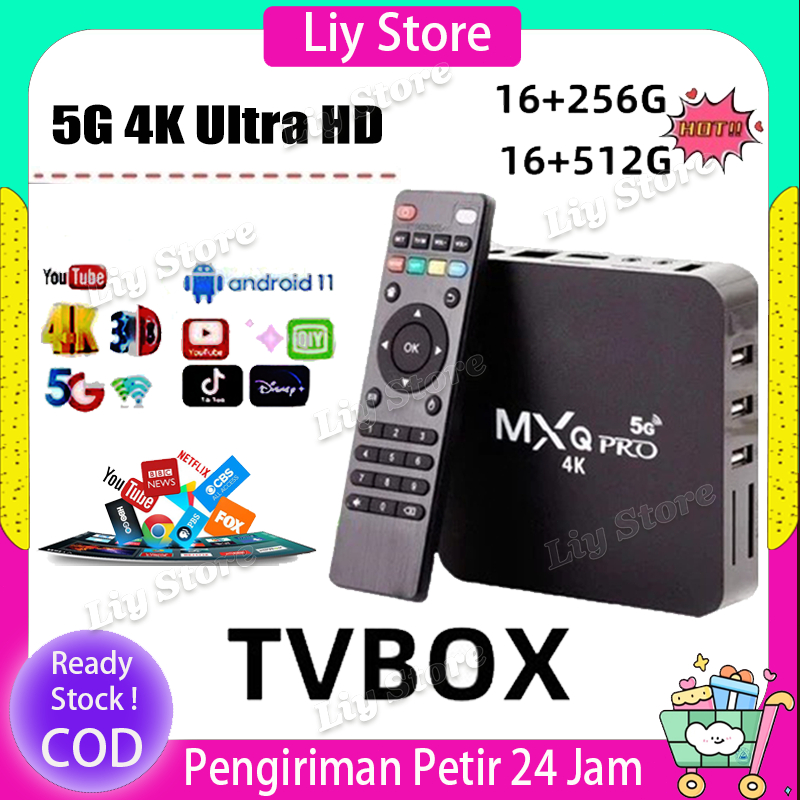 Jual MXQ PRO 4K Android Tv Box Set Top Box 5G WiFi 16gb+256gb Ram New ...