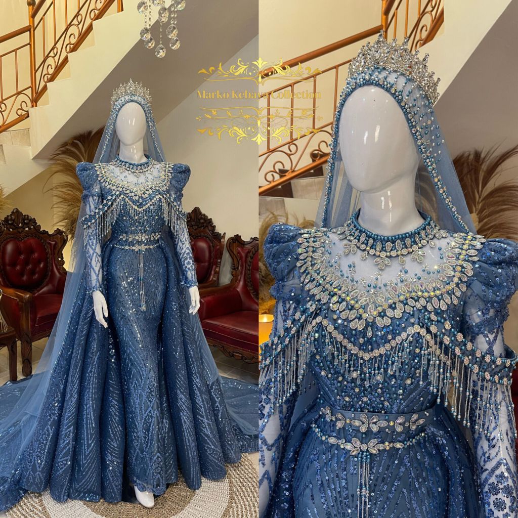 Jual Gaun pengantin slim crinolyn | Gaun pengantin slim ekor | Gaun ...