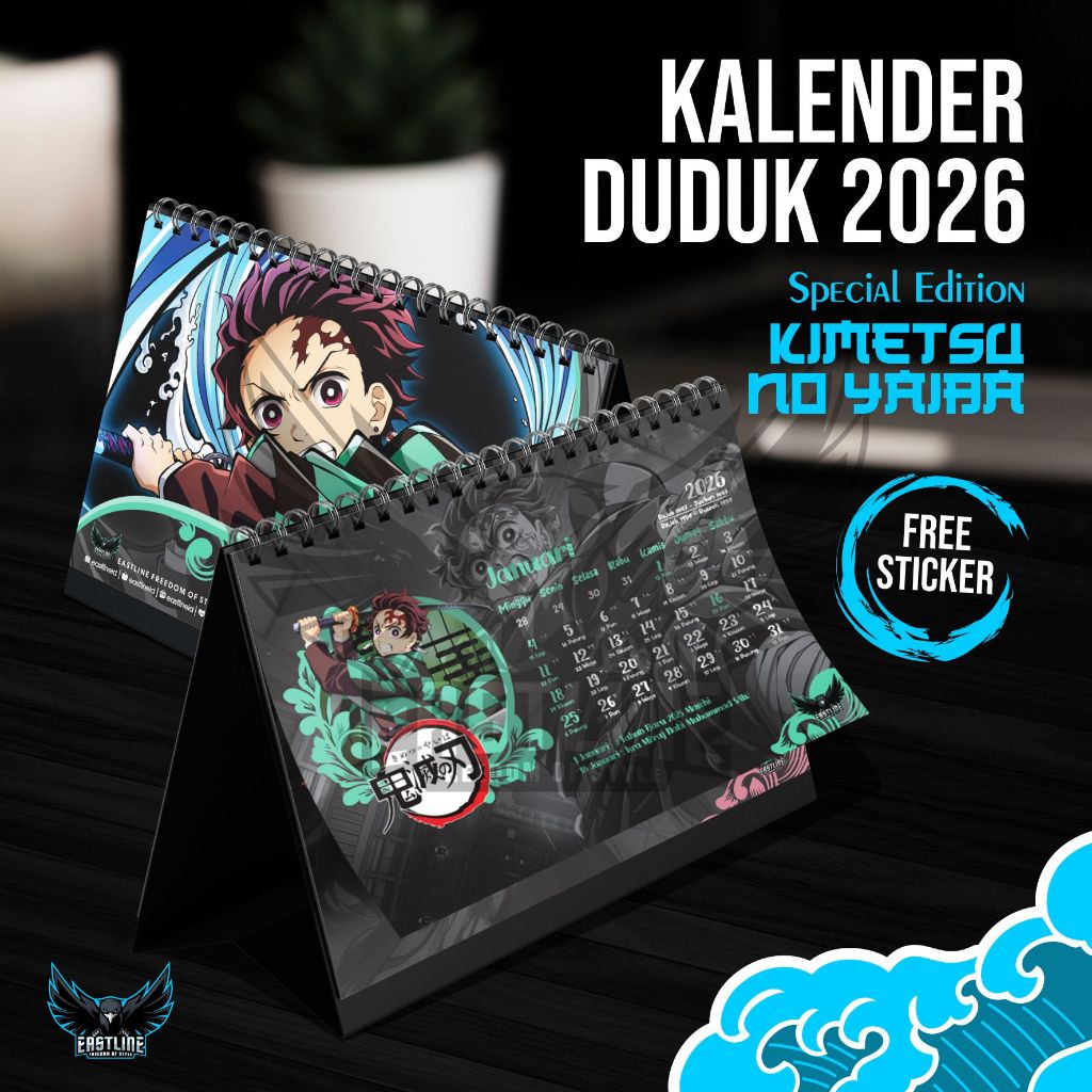 Jual Kalender Meja Duduk Desk Calendar Anime Premium Kimetsu No Yaiba ...