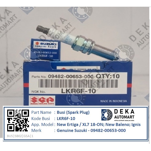 Jual Busi (Spark Plug) LKR6F-10 Genuine Suzuki untuk New Ertiga / XL7 ...