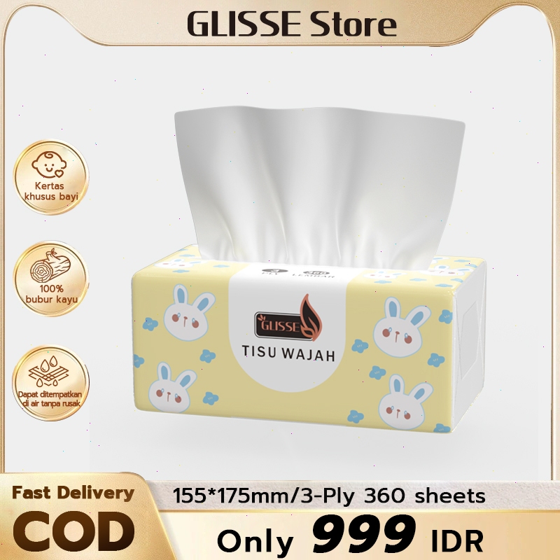 Jual GLISSE Tisu Wajah Lembut 360 Lembar per Paket 3 Lapis Lebih Tebal ...