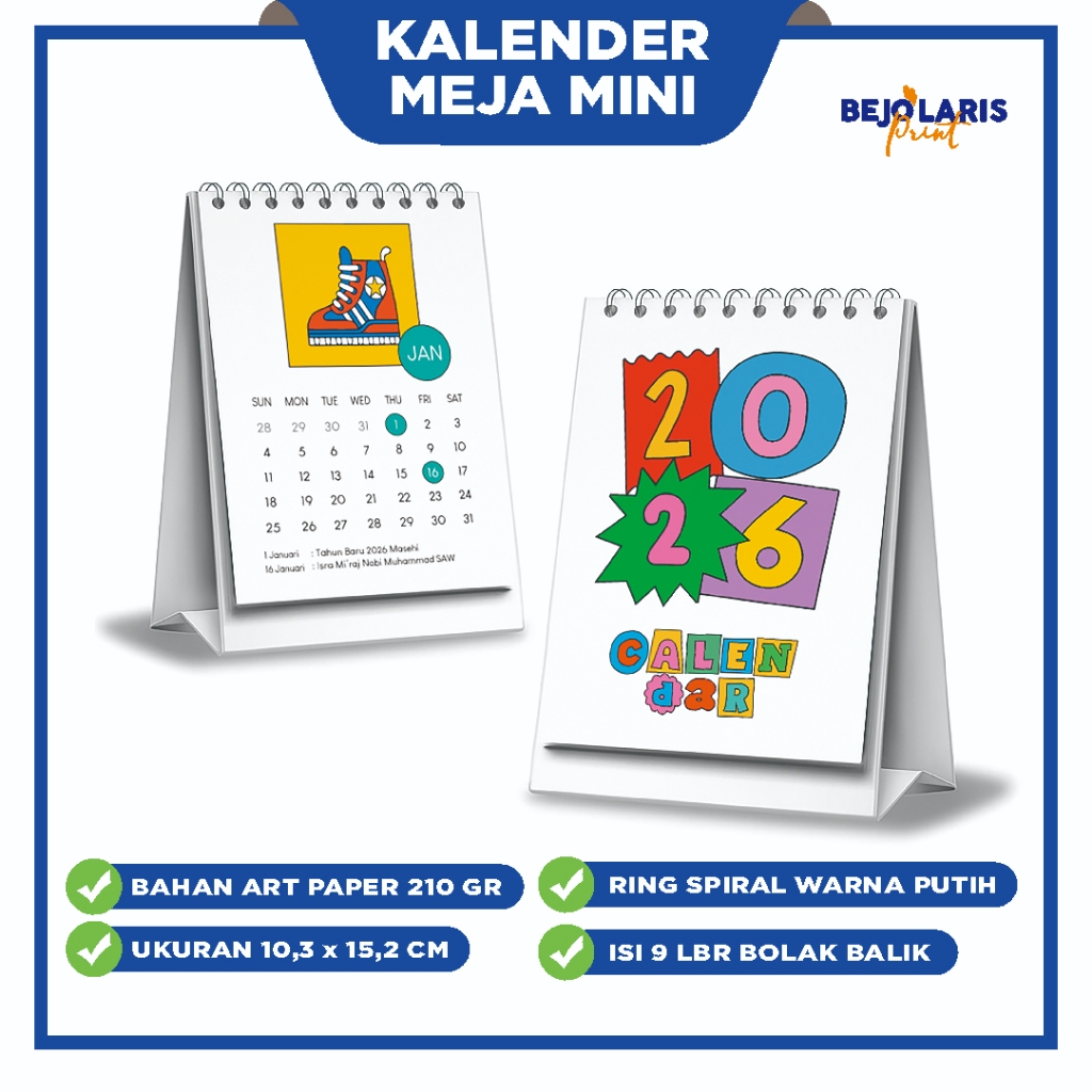 Jual Kalender Mini Kalender Aesthetic Kalender Meja 2026 Kalender Duduk ...