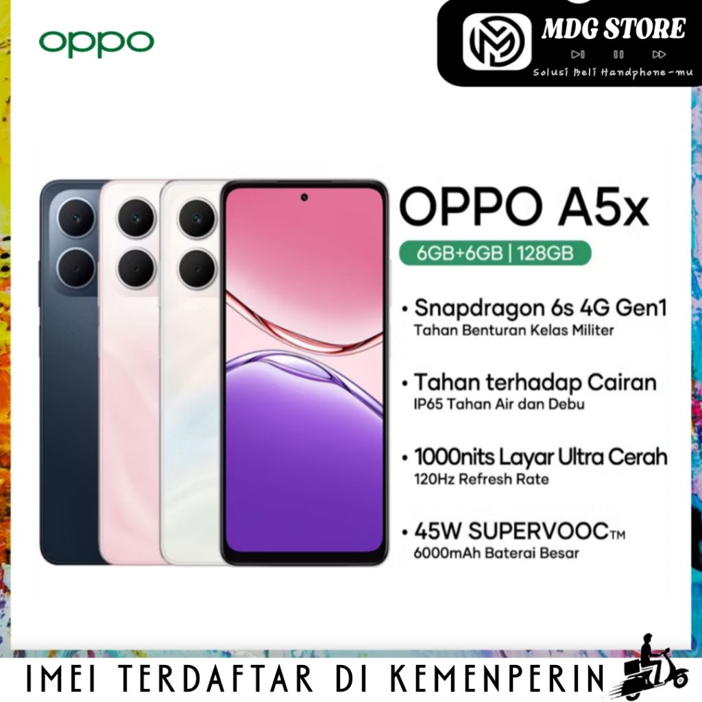 Jual OPPO A5x 4/128GB & 6/128GB | Snapdragon 6s Gen1 • Baterai 6000mAh ...