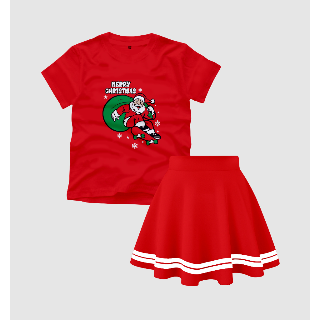 Jual setelan anak perempuan rok lucu dan kekinian tema NATAL merry ...