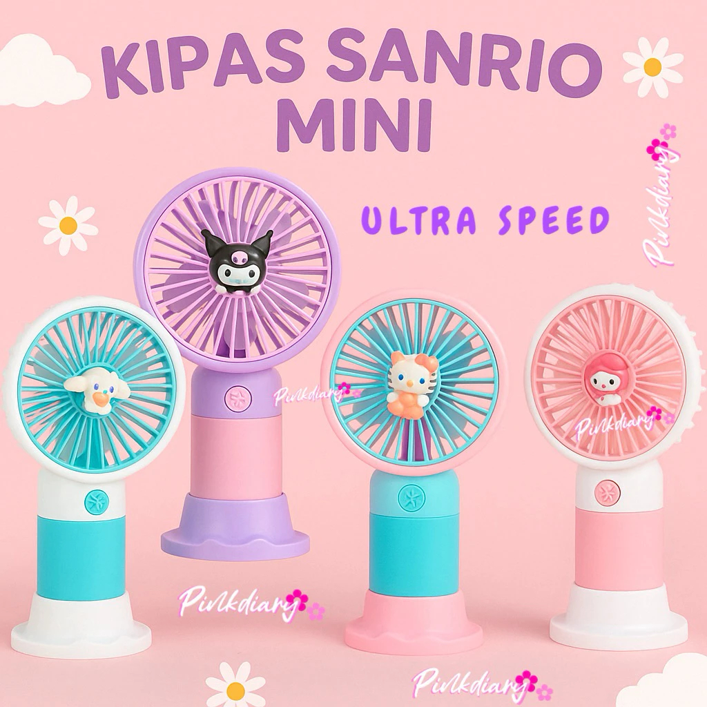 Jual Kipas Angin Sanrio Mini Portabel USB / Kipas Angin Karakter Sanrio ...