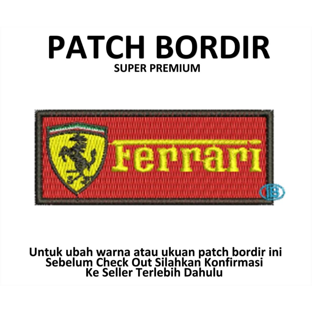 Jual Emblem Patch Bordir Gambar FERRARI- IBP | Shopee Indonesia