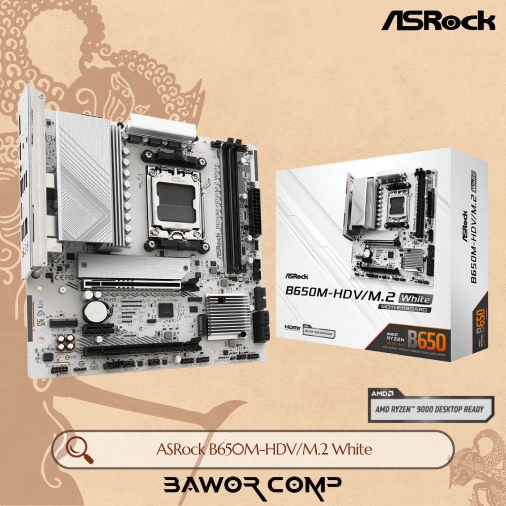 Jual Motherboard ASRock B650M-HDV/M.2 White - Mobo For Socket AM5, AMD ...