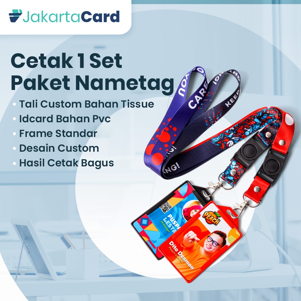 Jual SATU SET PAKET NAME TAG CETAK TALI LANYARD PRINT SUBLIM PREMIUM ...