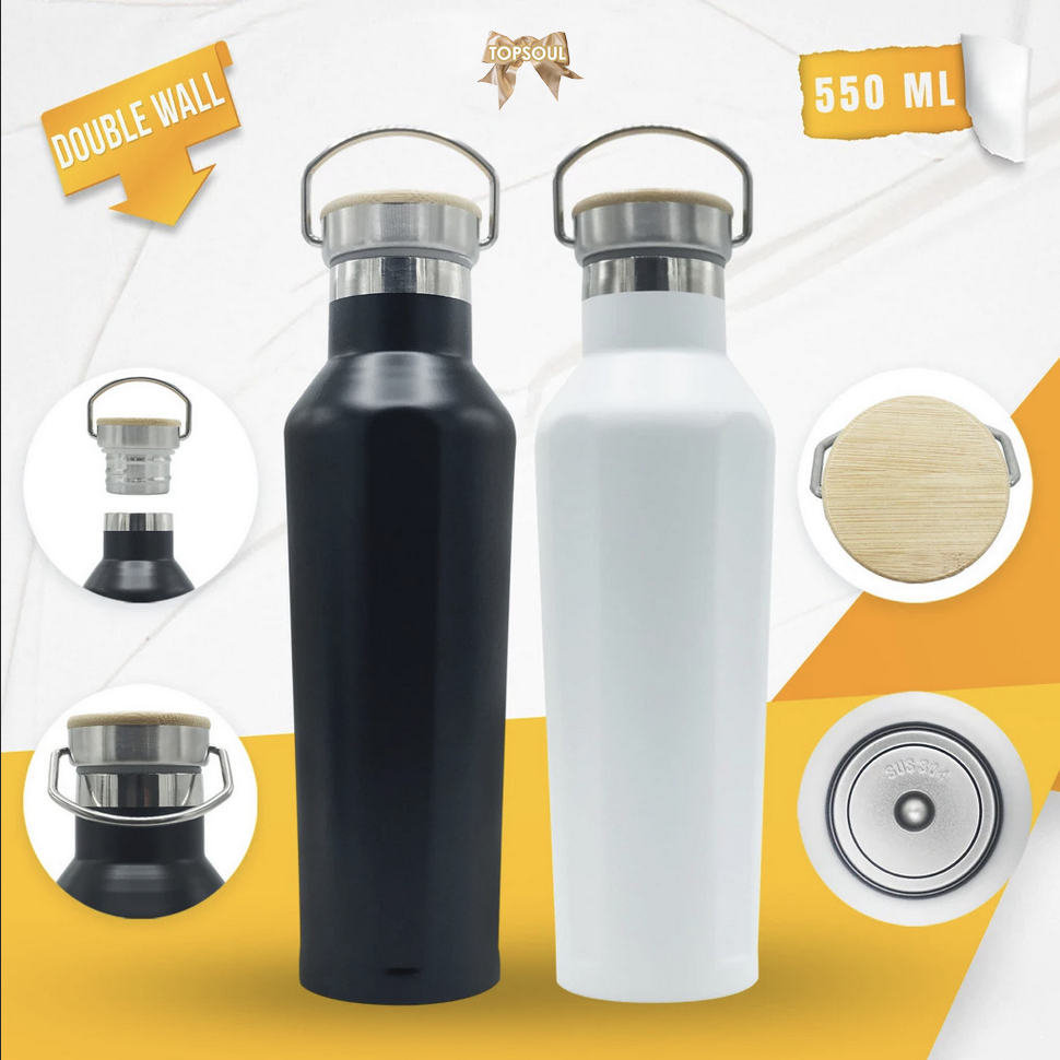 Jual Termos Zen Tutup Bambu 550ml Tumbler Vacuum Botol Minum Stainless ...