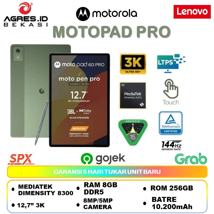 Jual MOTOROLA MOTOPAD Pro MediaTek Dimensity 8300 / 8gb+256gb / 12.7" 3K 144Hz / Android 15 free ...