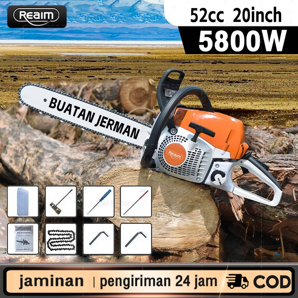 Jual Mesin Potong Kayu 58CC 20 Chainsaw 2Tak Untuk /Gergaji Mesin/Mesin ...