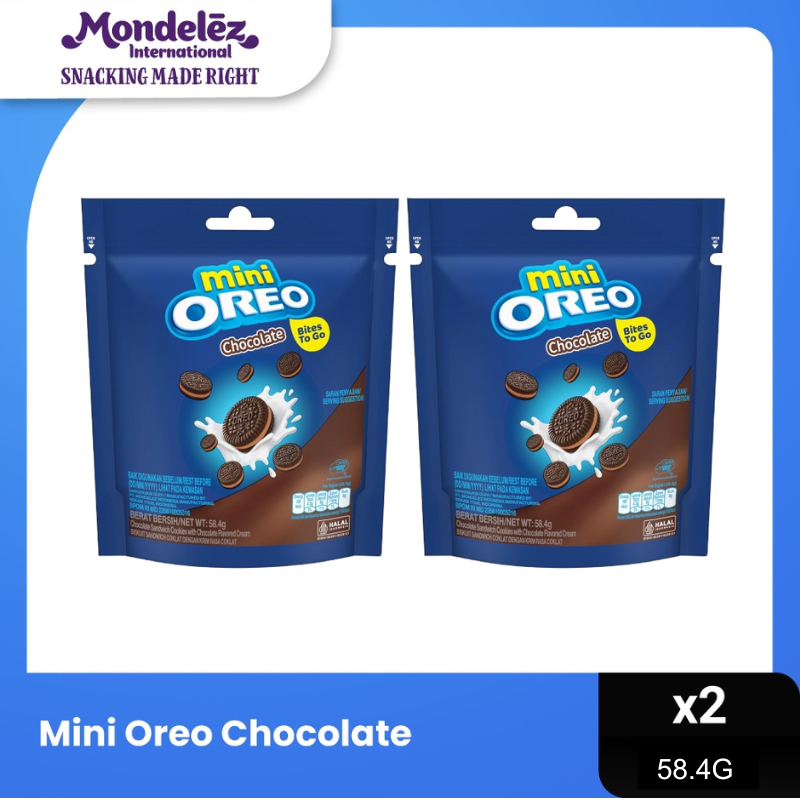 Jual Oreo Mini Biskuit Krim Cokelat 58.4 gr cemilan untuk berbagi ...