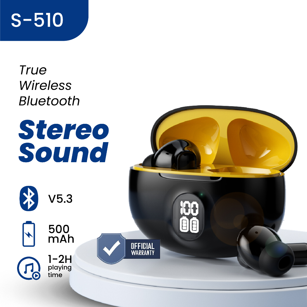Jual TWS S510 Stereo Earbuds – Smart Sports Wireless Headphones dengan ...