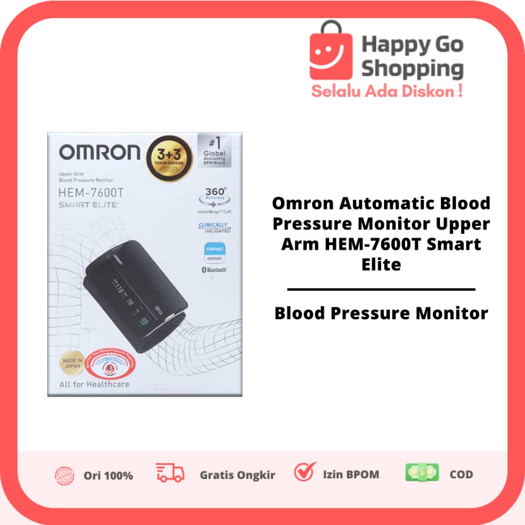 Jual Omron Automatic Blood Pressure Monitor Upper Arm HEM-7600T Smart ...
