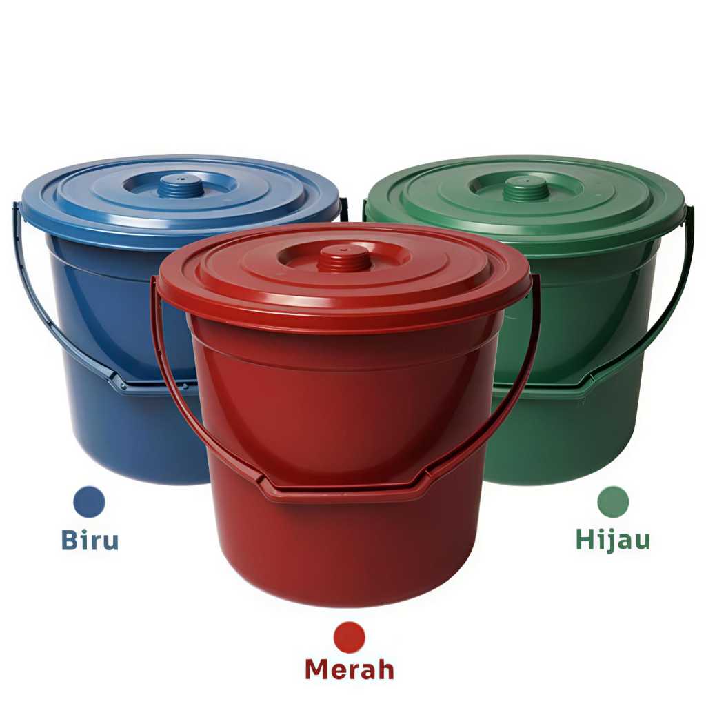 Jual Ember Plastik Gagang Warna Polos Tutup Ember Serbaguna Ember Mandi ...