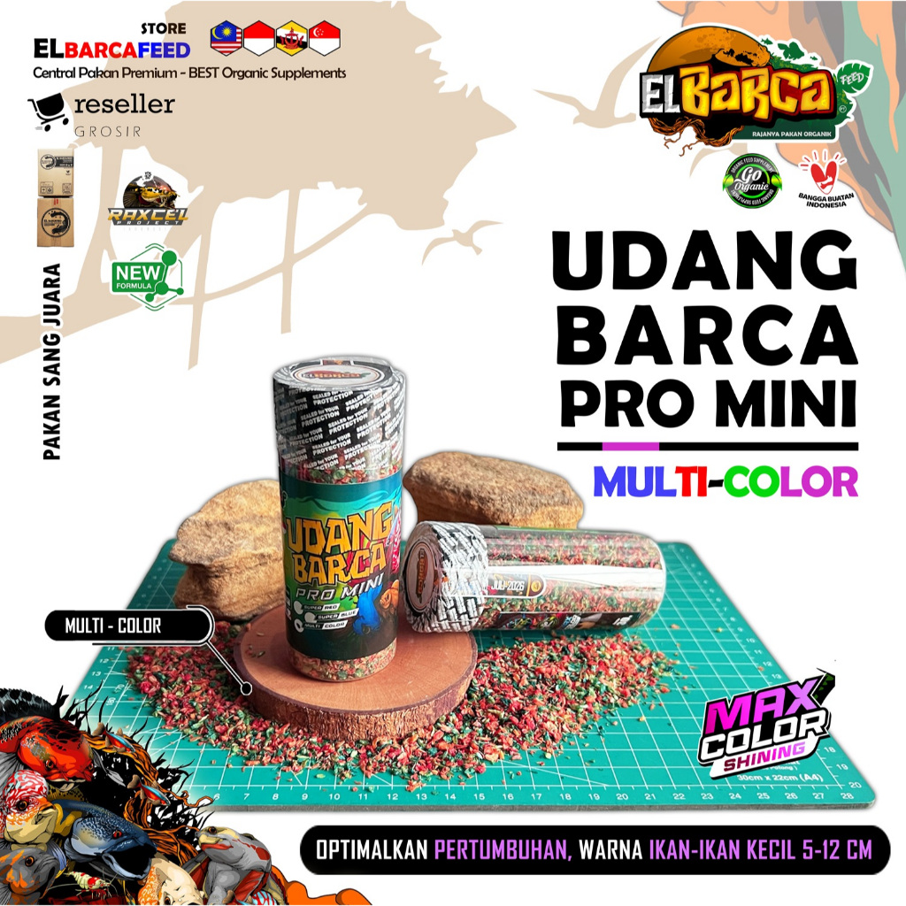 Jual UDANG BARCA PRO MINI MULTI-COLOR pakan ikan hias kecil baby channa ...