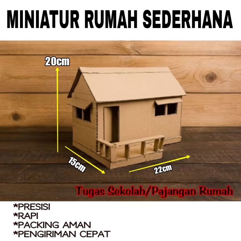 Jual Prakarya Kerajinan Miniatur Rumah Sederhana dari kardus untuk ...