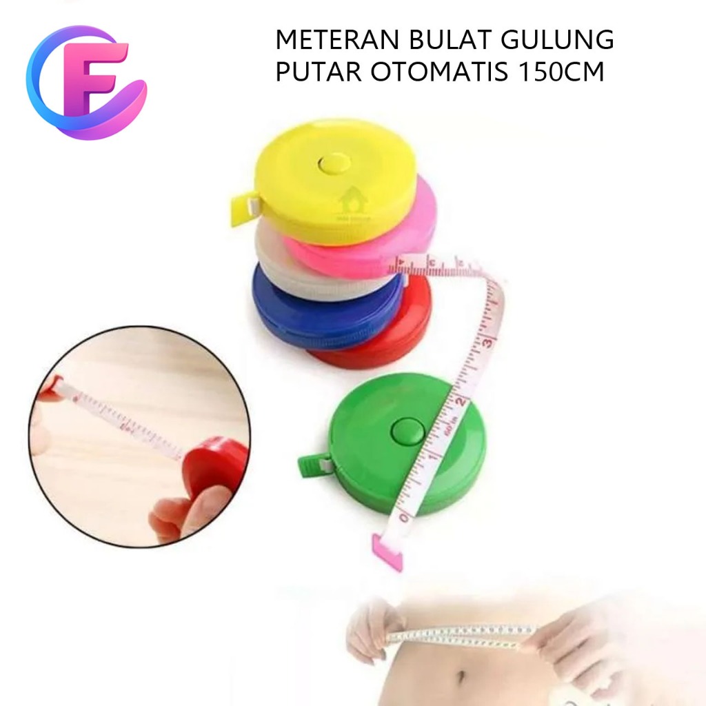 Jual Meteran Gulung Putar Otomatis Pengukur Lingkar Perut Badan 150CM ...