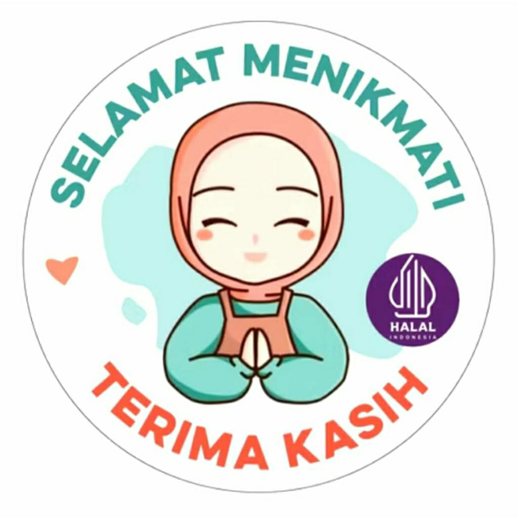Jual sticker halal food/sticker thank you/sticker selamat menikmati ...