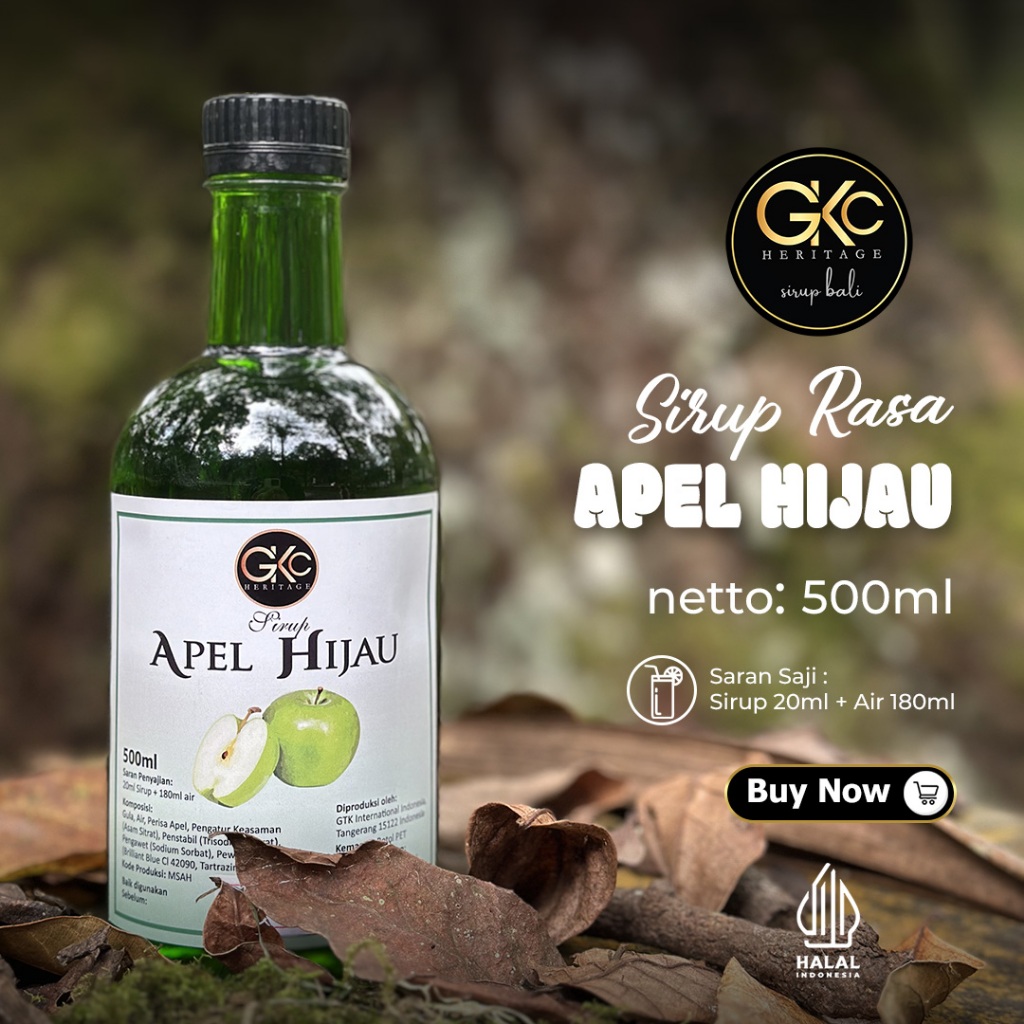 Jual Sirup Premium Bali Rasa Apel Hijau GKC Heritage 500ml Halal ...