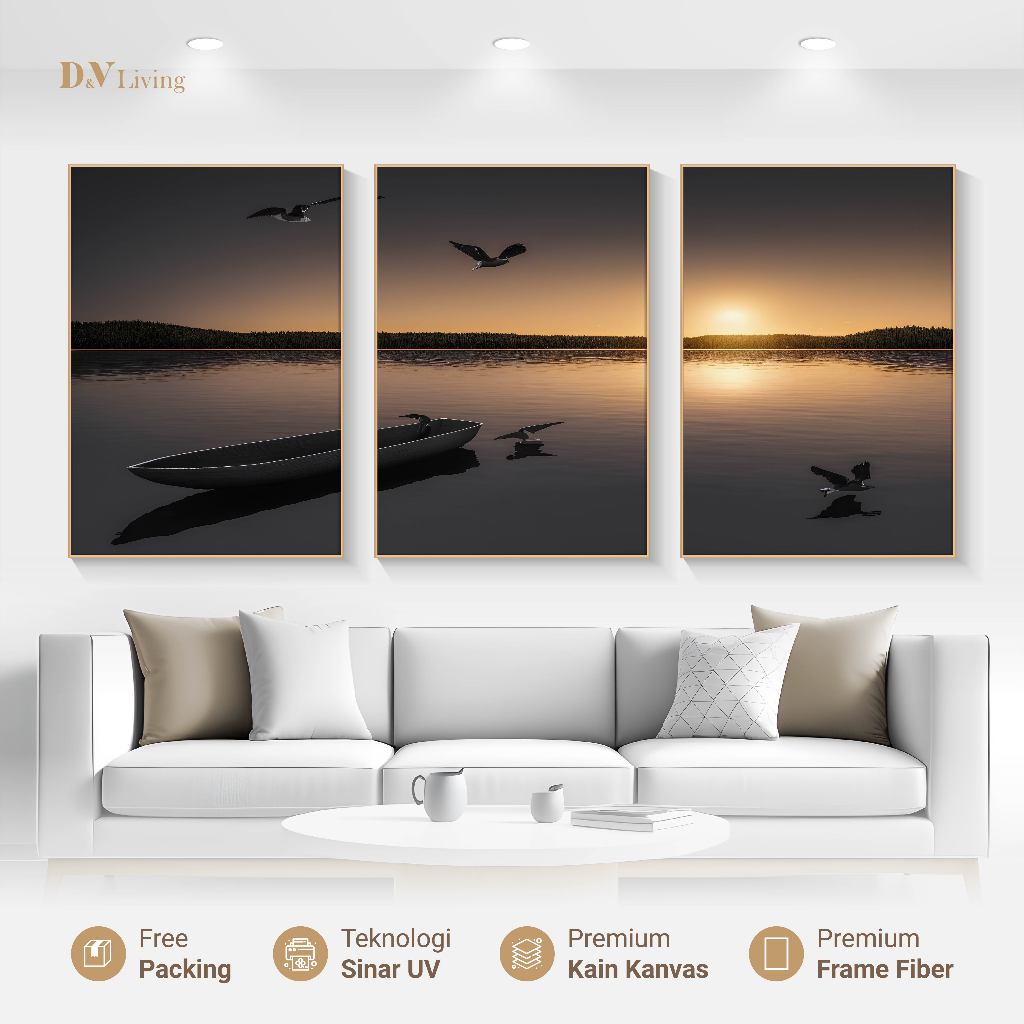 Jual DVLIVING Set 3 PCS Hiasan Dinding Ruang Tamu (80x57, 40x57, 30x40 ...