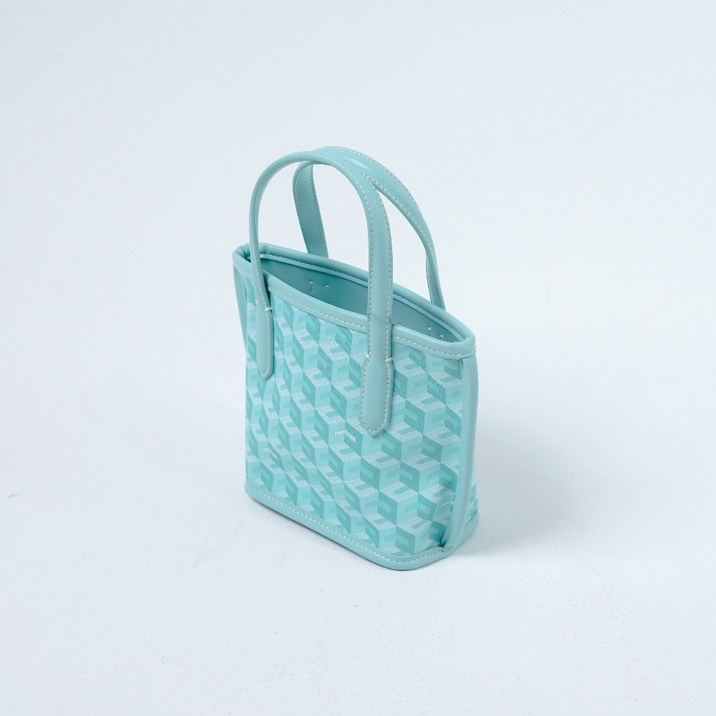 Jual Tas CHR NG RUSSO MONOGRAM PATTERN BABY BLUE TOTE BAG MICRO 100% ...