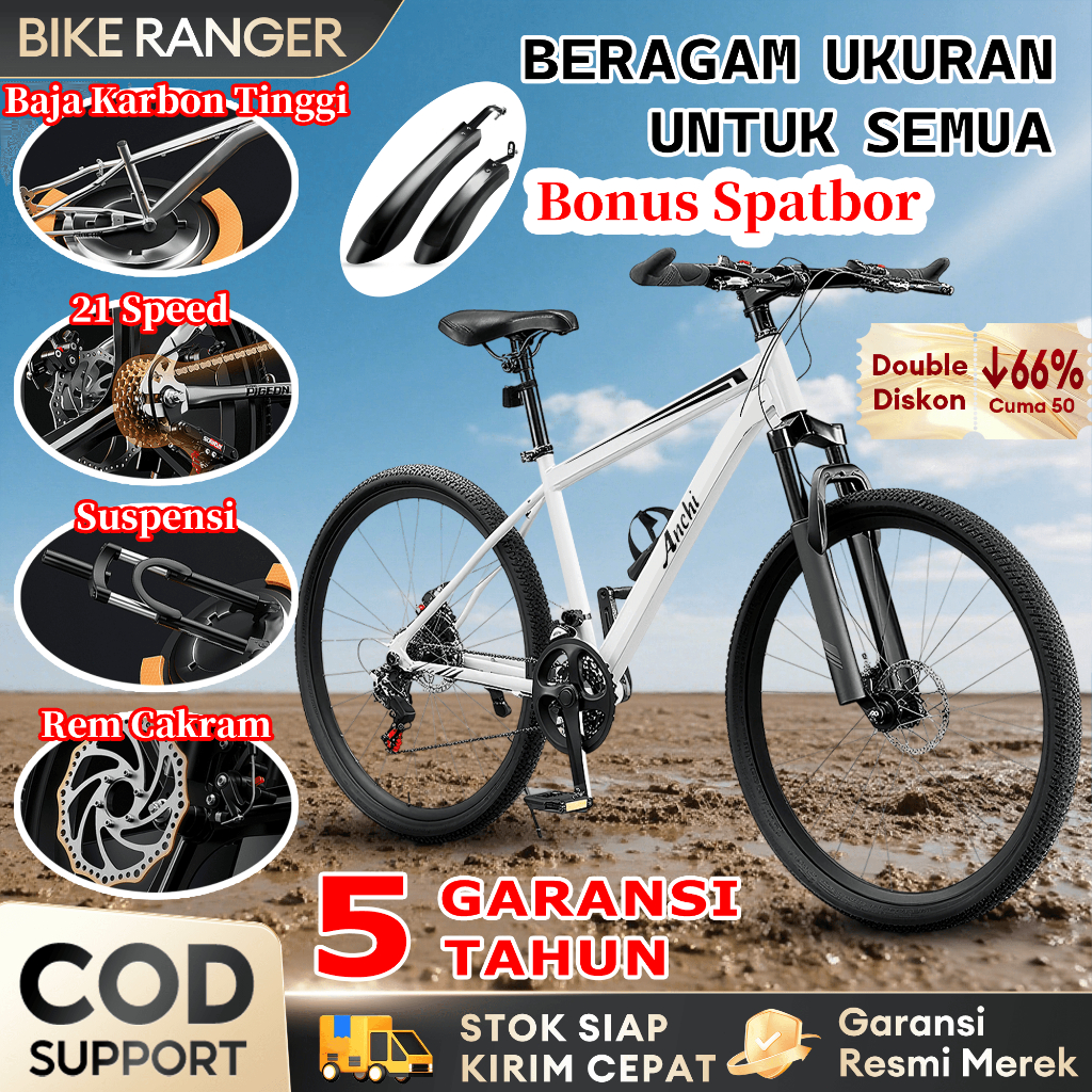Jual Anchi Sepeda Gunung 【Ready stock】MTB New 2025 27.5/26/24 inch 21 Gigi Siap Kirim Sepeda ...