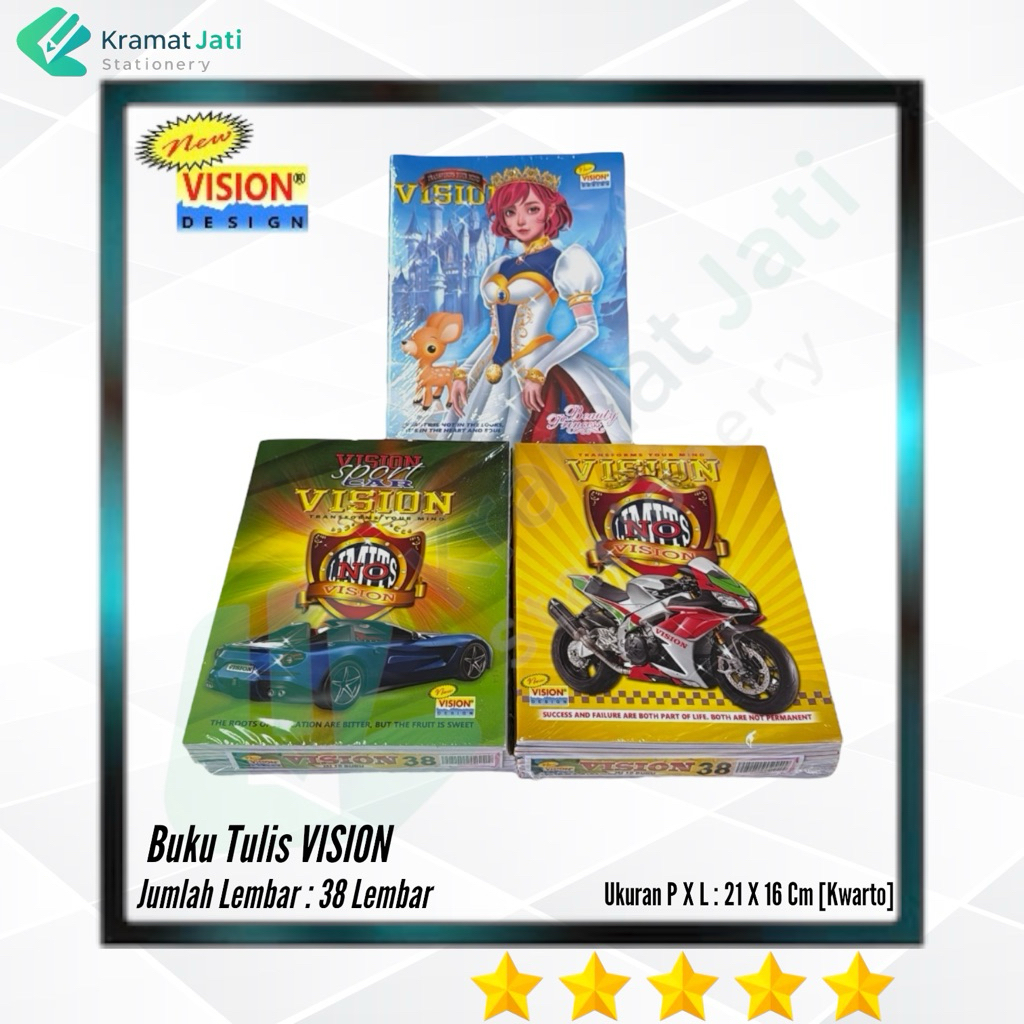 Jual VISION Buku Tulis 38 Lembar Isi 10 Buku (1 Pack) | Shopee Indonesia