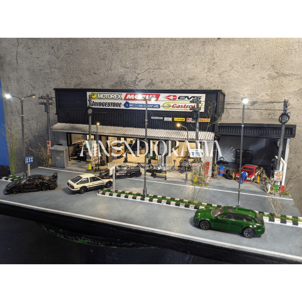 Jual Diorama japanese garage 64 scale cocok buat miniscale , diecast ...
