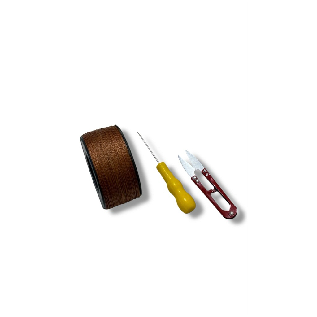 Jual Paket Sol Jarum,benang nilon coklat 30 m, gunting benang | Shopee ...