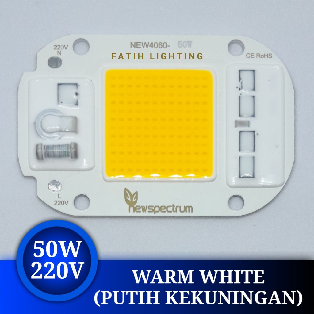 Jual Sparepart Lampu Sorot LED 50 Watt 220 Volt AC Tipe 4060 Warna Warm ...